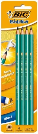 LAPIS GRAFITE N2 HB BIC EVOLUTION REDONDO COM 4 UNIDADES | Atacadão Mec