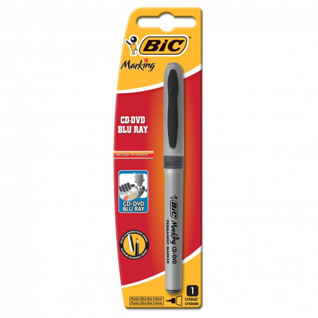 CANETA MARCADOR PERMANENTE BIC MARKING CD-DVD/BLU RAY PRETO | Atacadão Mec
