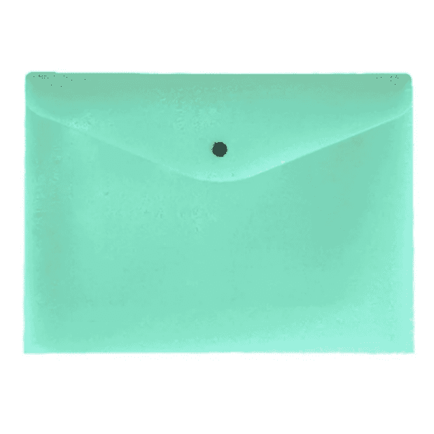 PASTA ENVELOPE COM BOTÃO DELLO A4 SERENA VERDE PASTEL | Atacadão Mec