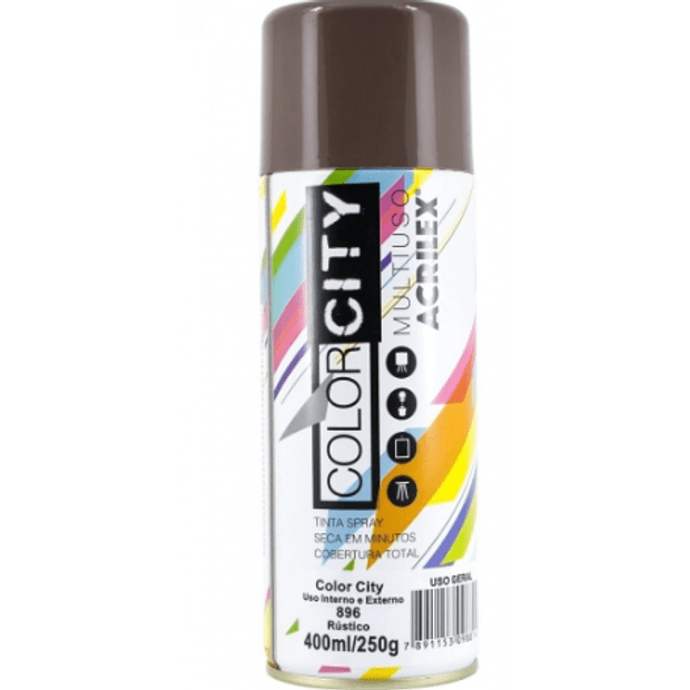 TINTA SPRAY COLOR CITY MULTIUSO ACRILEX 578 RÚSTICO 400ML | Atacadão Mec