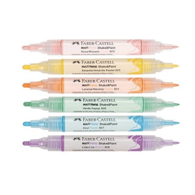 MARCADOR CRIATIVO MULTIMARK PONTA DUPLA FABER CASTELL COM 6 UNIDADES ...
