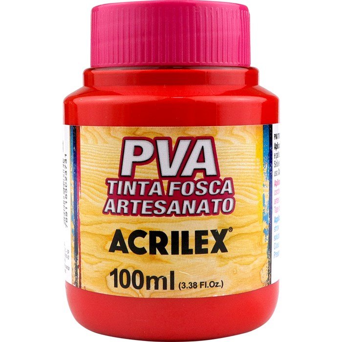 Tinta plastica pva acrilex 100ml 507 vermelho | Atacadão Mec