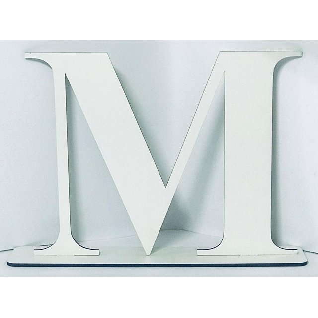 LETRA M BRANCA EM MDF COM BASE | Atacadão Mec