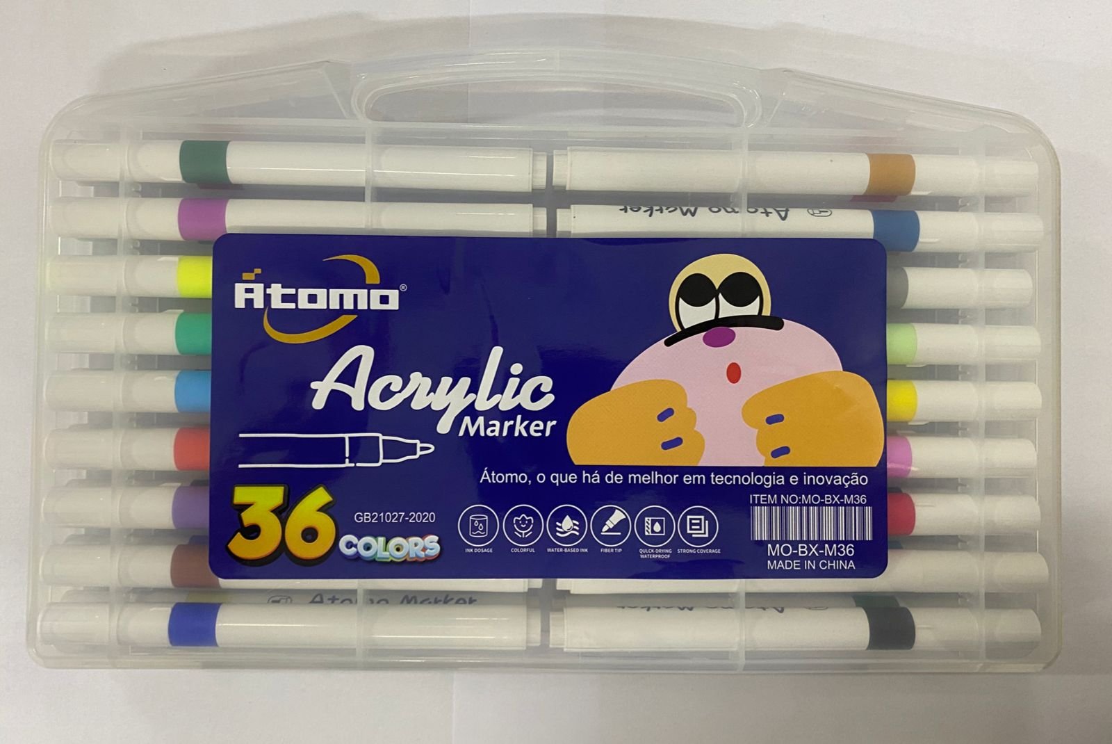 CANETA HIDROGRAFICA COM 36 ACRYLIC MARKER ATOMO | Atacadão Mec