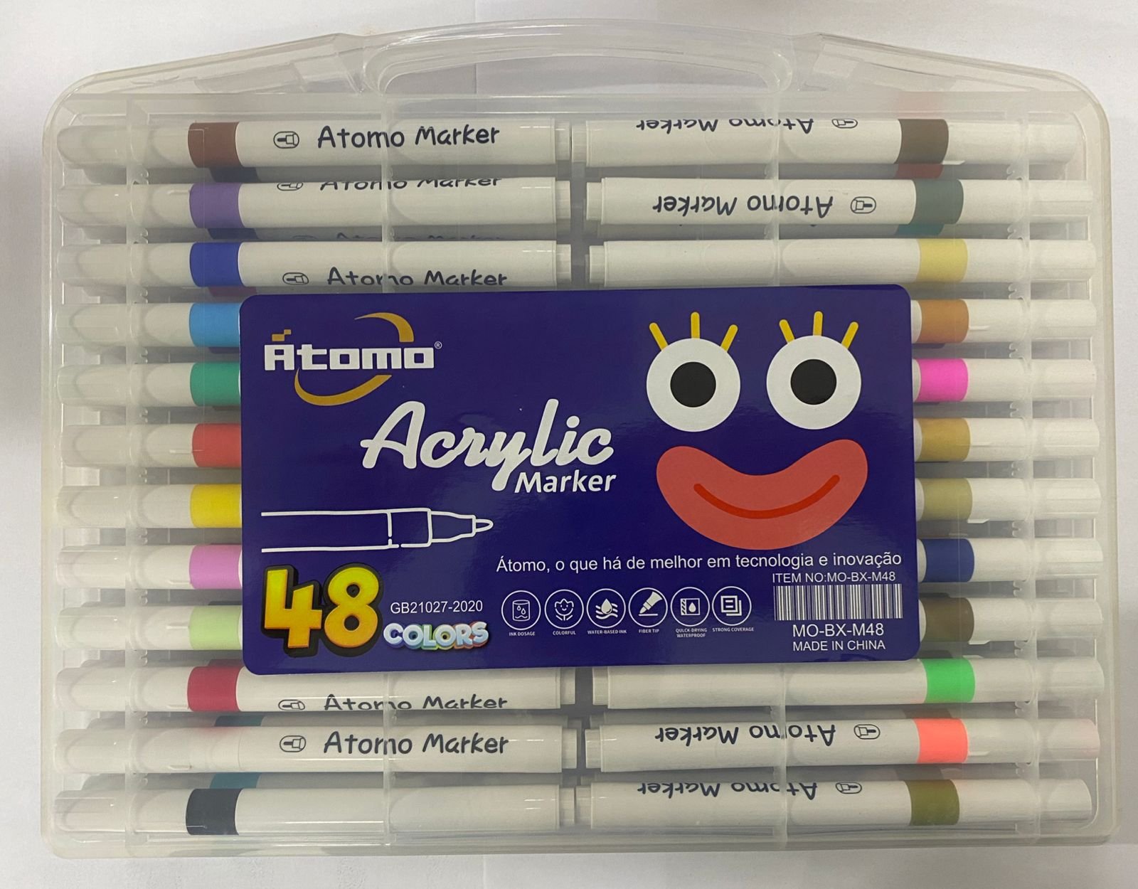 CANETA HIDROGRAFICA COM 48 ACRYLIC MARKER ATOMO | Atacadão Mec