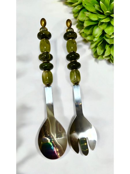 Garfo e Colher de Salada - Verde Oliva | Kim