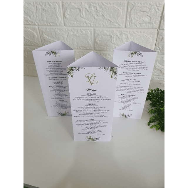 Menu de Mesa Triangular | Papel Criativo Personalizações