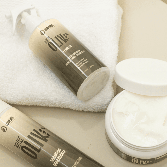 Kit Shampoo mascara e leave in Nutre Oliv | Serafina Cosméticos