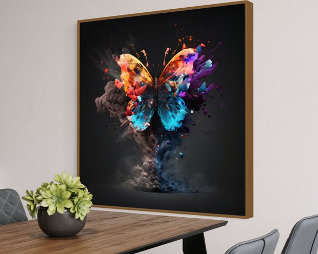 Quadro de Paisagem - Borboleta Abstract | Van Gogh Quadros