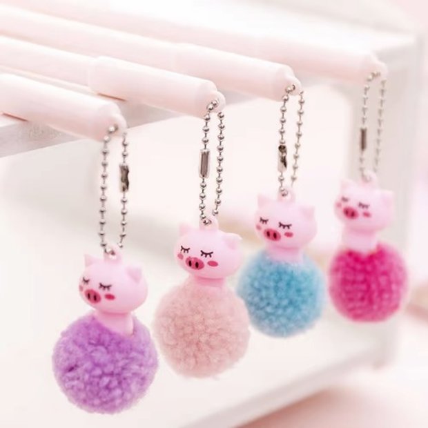 Caneta porquinho com pompom | Concretize papelaria criativa Caneta porquinho com pompom | Concretize papelaria criativa