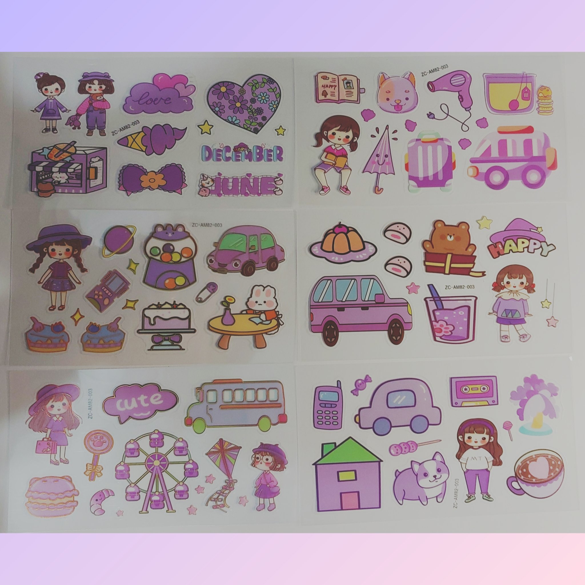 Cartelas de Stickers Cute Girls - KIT com 6 | Black and Candy ...