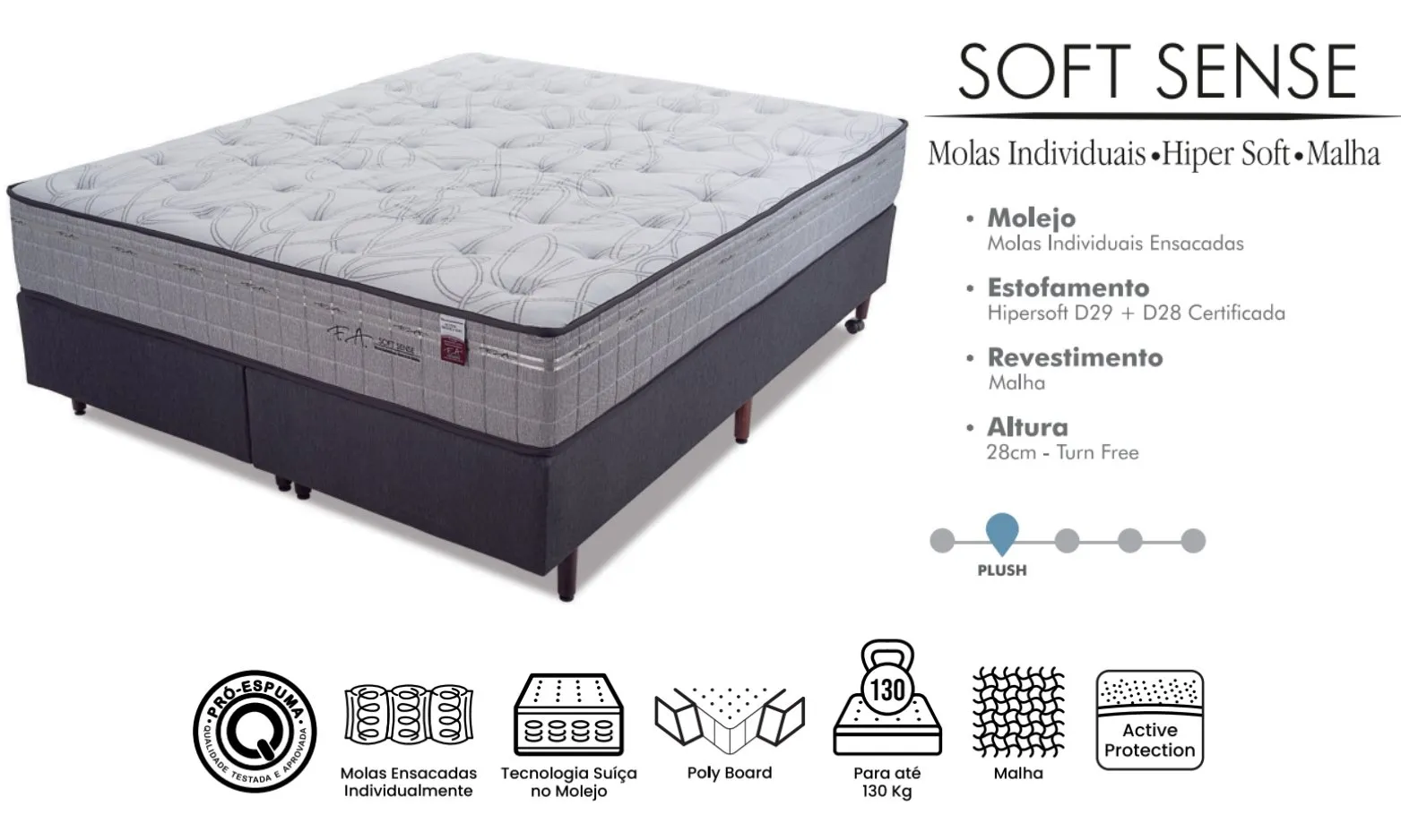 Colchão Queen Soft Sense (158 x 198) | Horizon Interiores