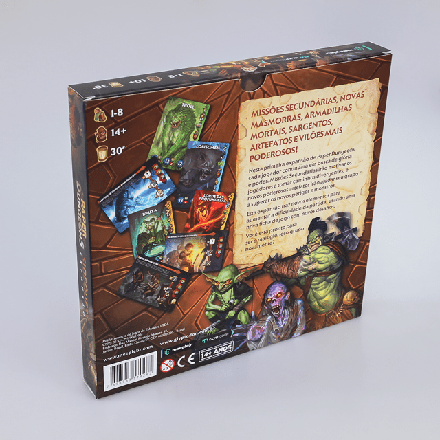Paper Dungeons Side Quest expansão jogo Meeple BR | Elfos & Cia