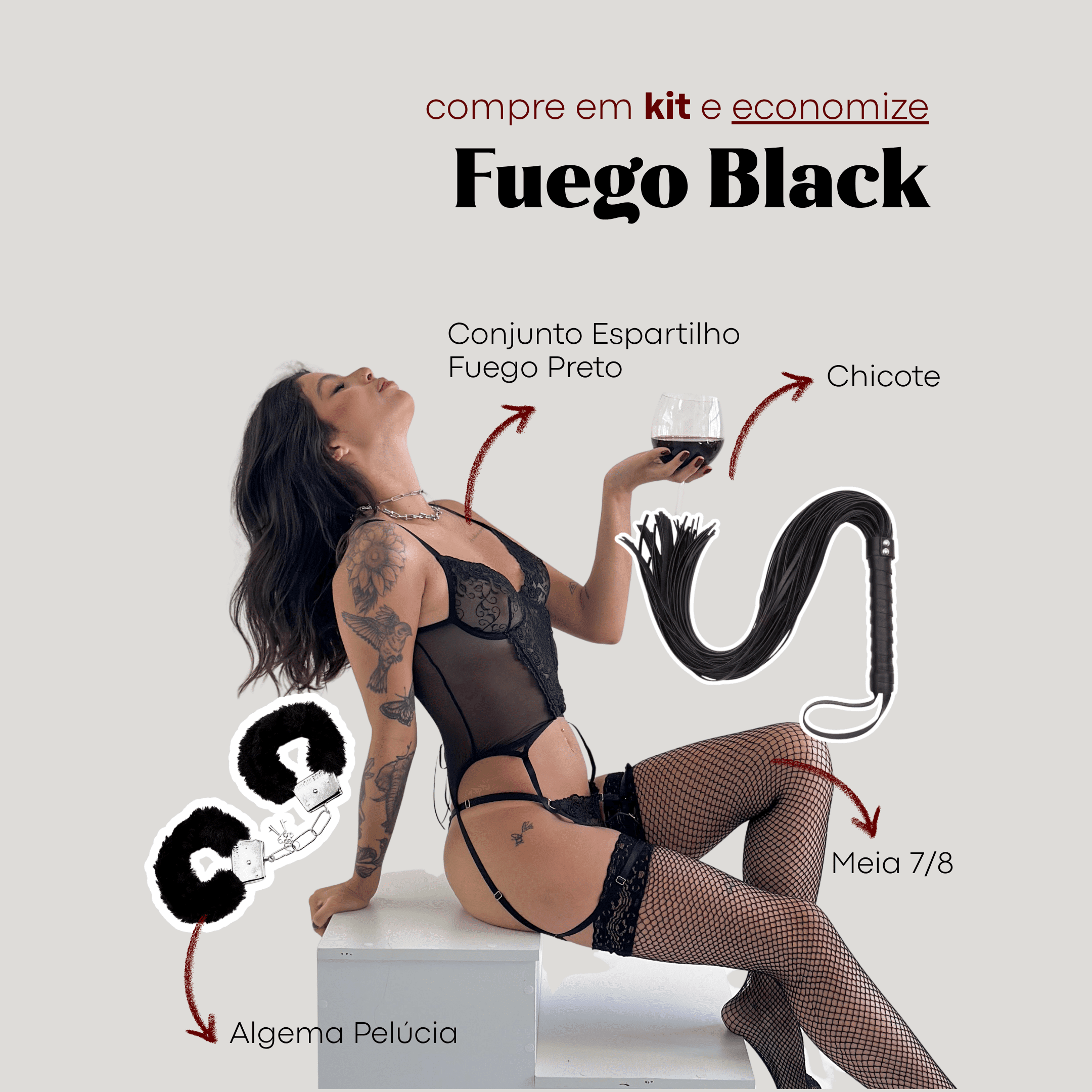 Kit Fuego Black | Dilua Lingerie