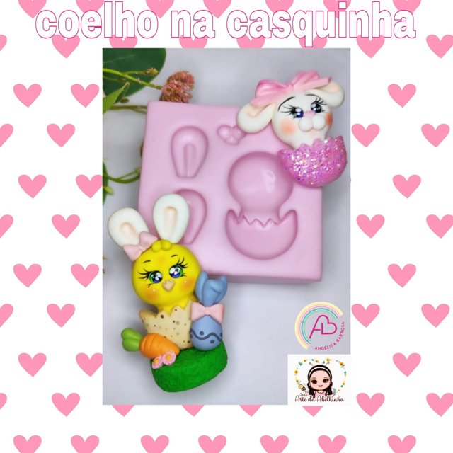 COELHO NA CASQUINHA | Moldes de Silicone Angélica Barbosa