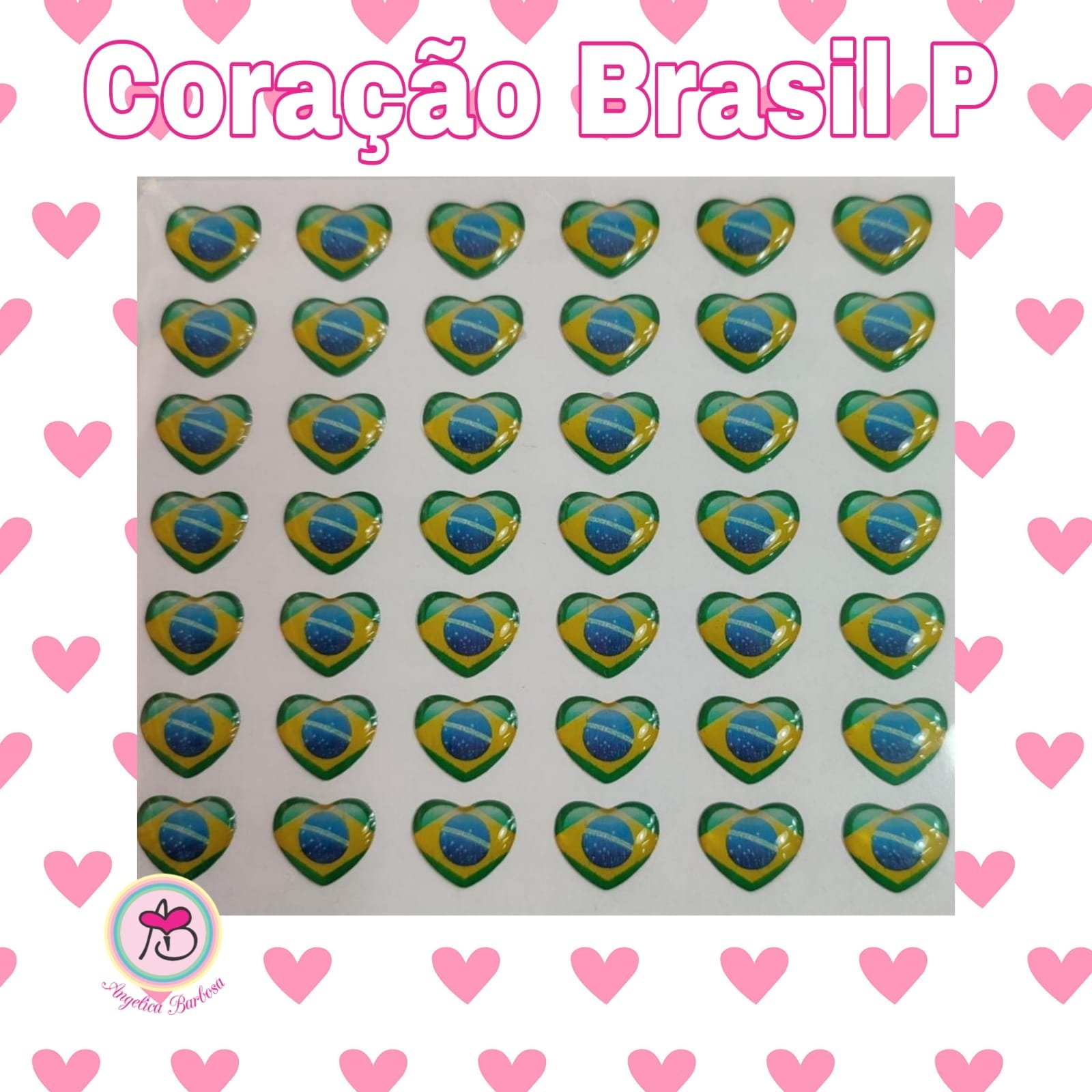 CORAÇÃO BRASIL P | Moldes de Silicone Angélica Barbosa