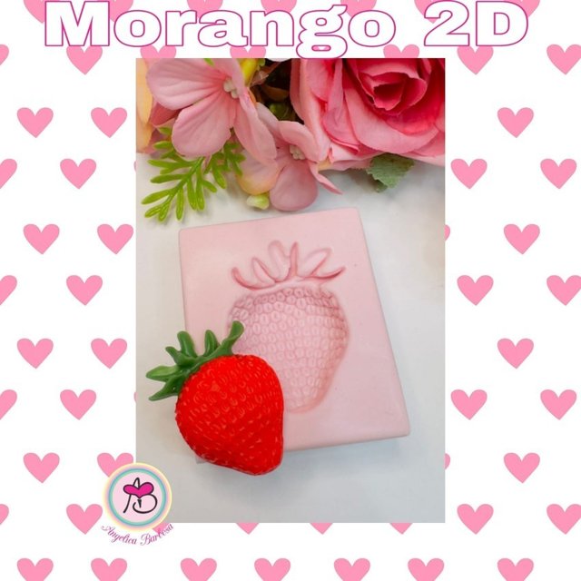 MORANGO 2D | Moldes de Silicone Angélica Barbosa