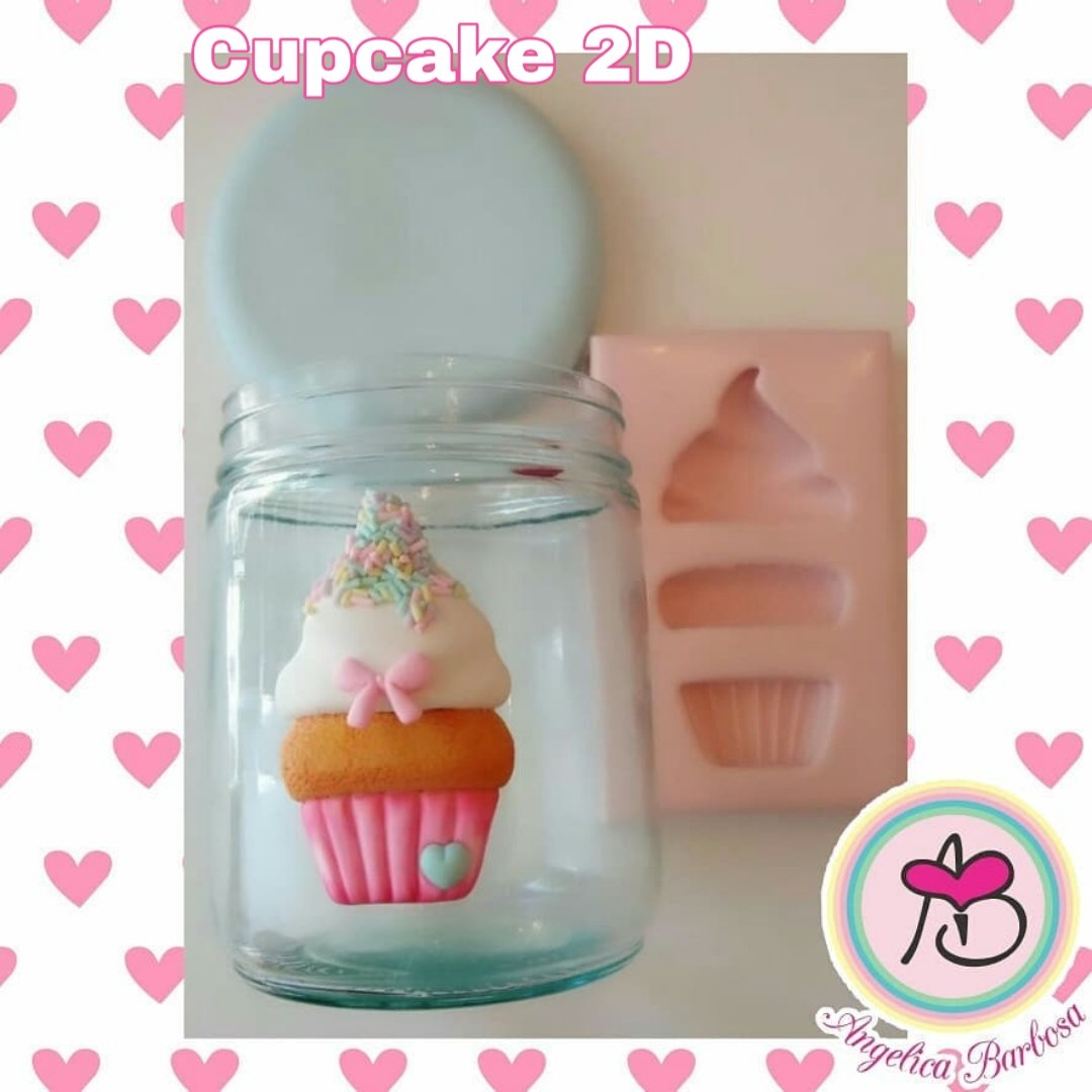 CUPCAKE 2D | Moldes de Silicone Angélica Barbosa