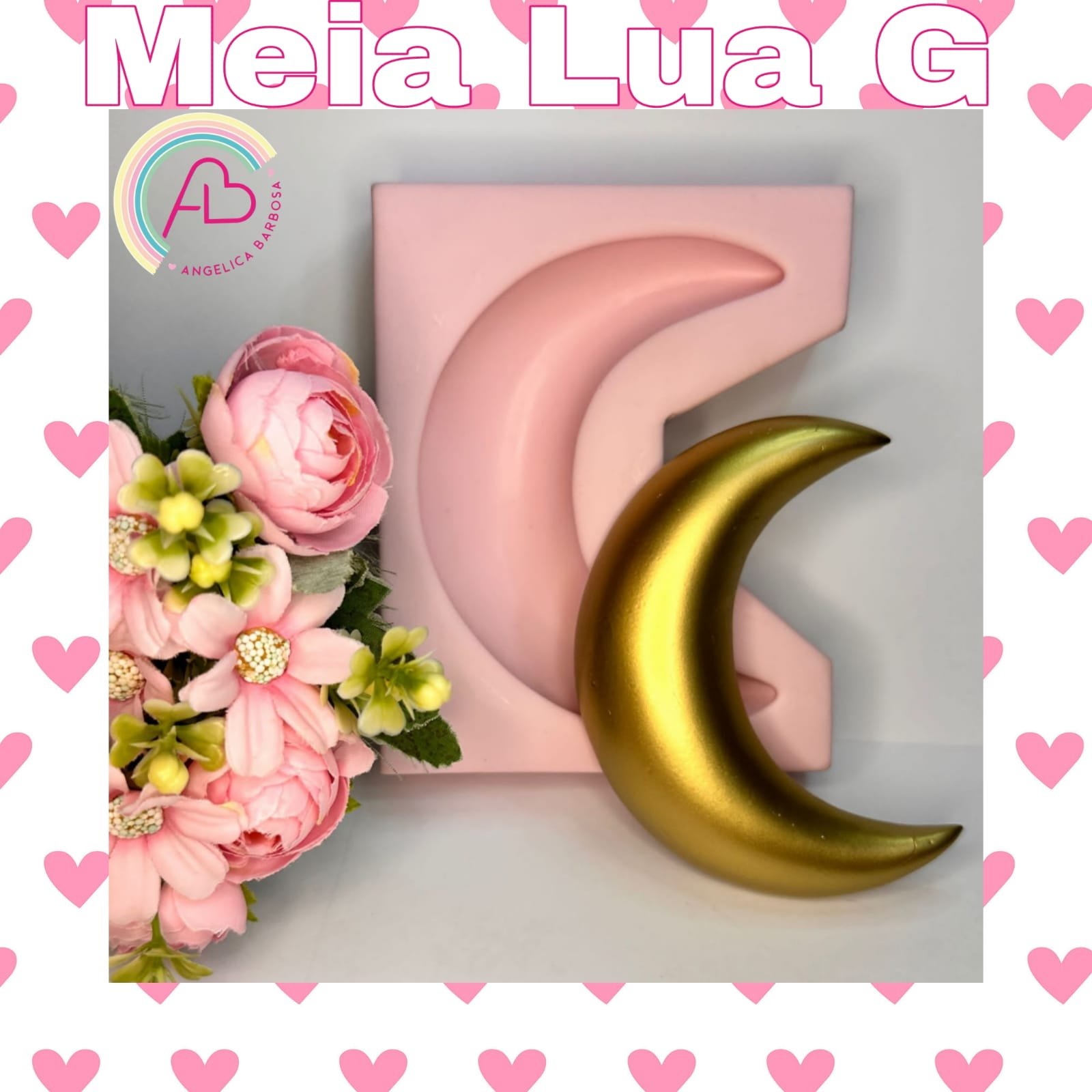 MEIA LUA G | Moldes de Silicone Angélica Barbosa