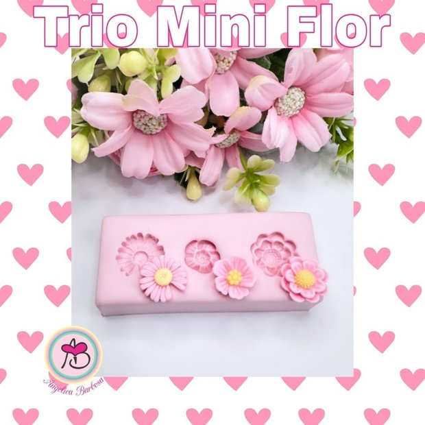 TRIO MINI FLOR | Moldes de Silicone Angélica Barbosa