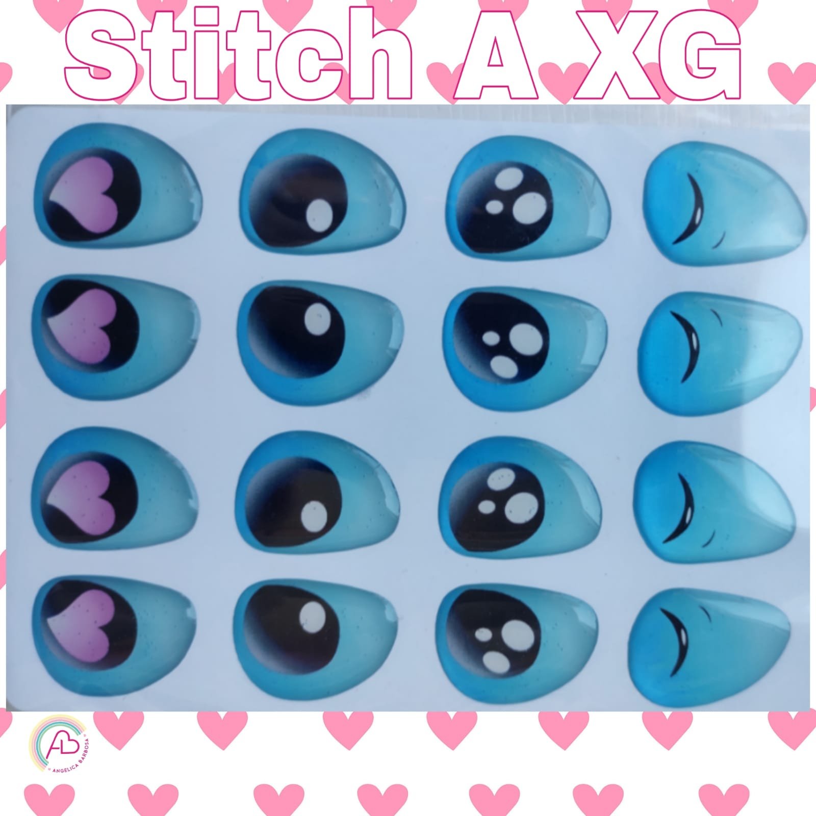 OLHO STITCH AZUL XXG | Moldes de Silicone Angélica Barbosa