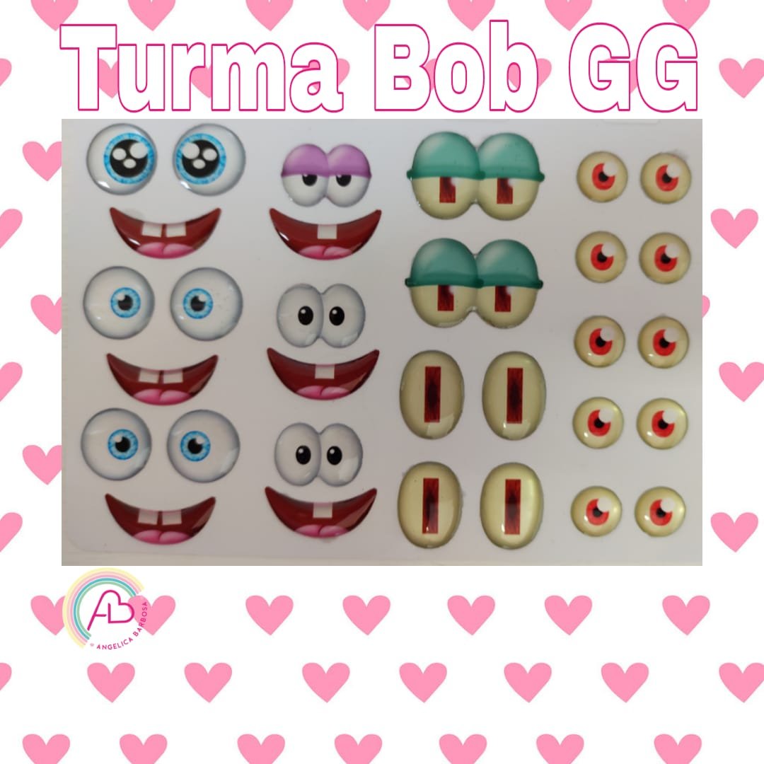 OLHOS TURMA BOB GG | Moldes de Silicone Angélica Barbosa