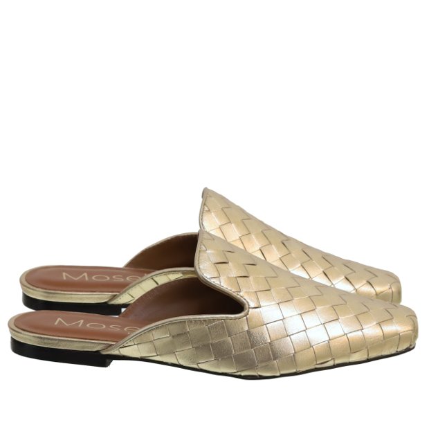 Mule Casual Tressê Metalizado P0156 Moselle NM | Moselle Sapatos Femininos