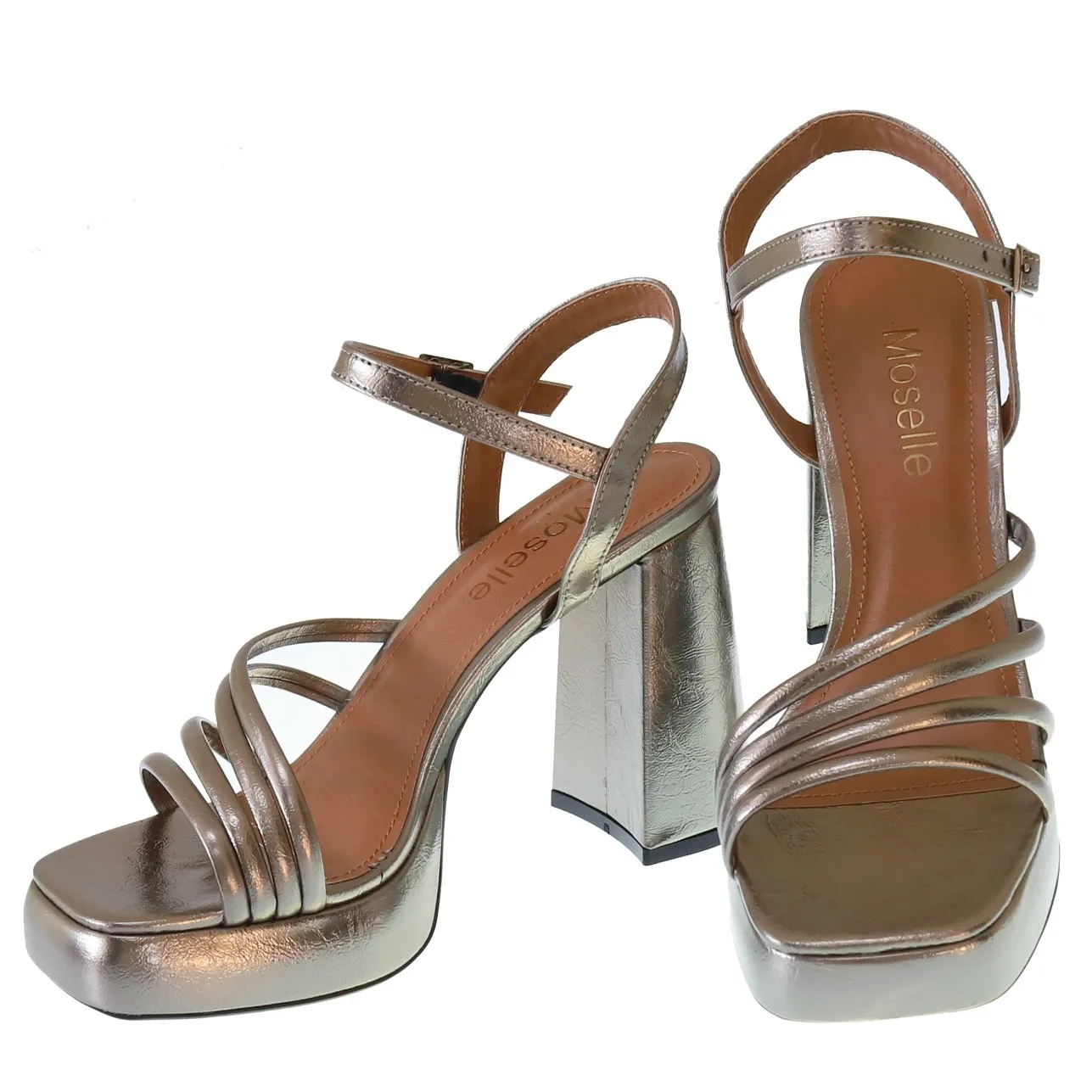 Sandália Meia Pata Retrô Lima 0704M Metal Lamartine para Moselle | Moselle Sapatos Femininos