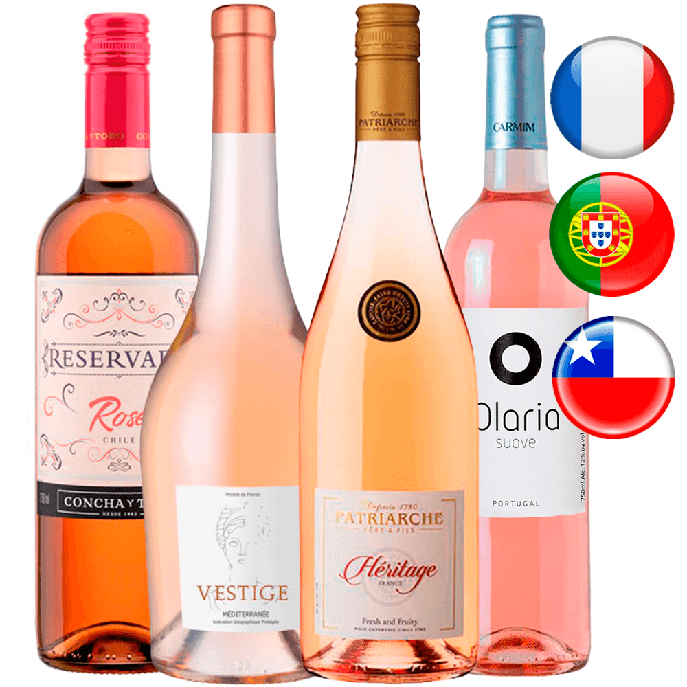 Kit 4 Vinhos Roses Exclusivos 750ml | WerleComercial