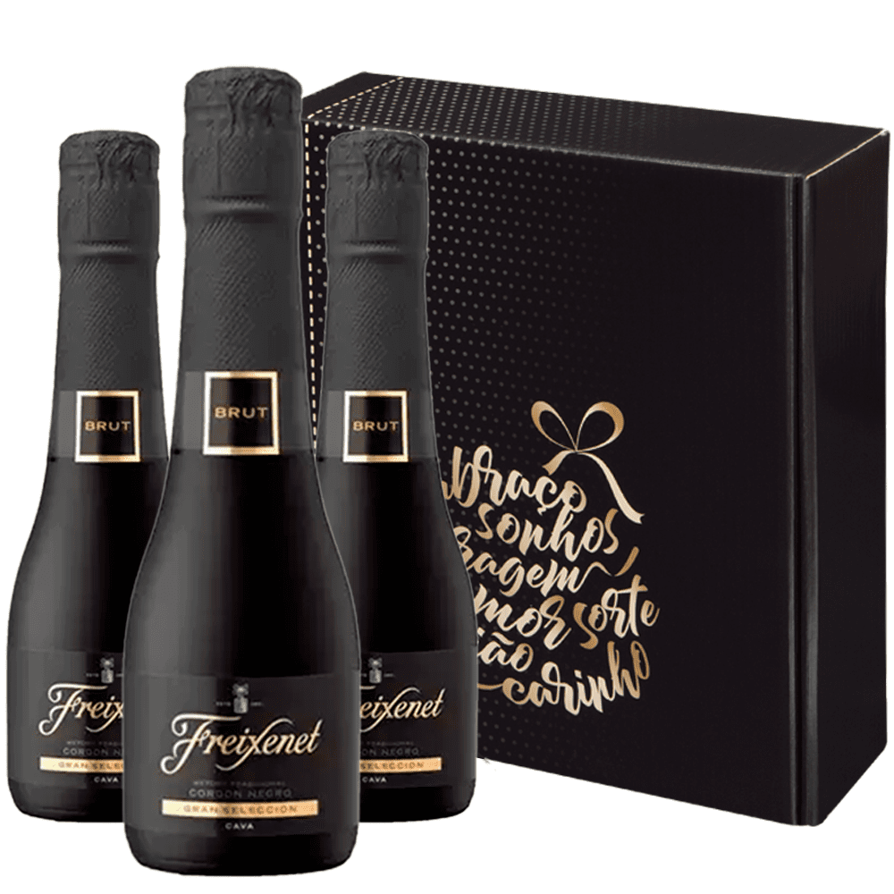 Kit 3 Mini Espumante Cava Freixenet Cordon Negro 200ml | Werle ...