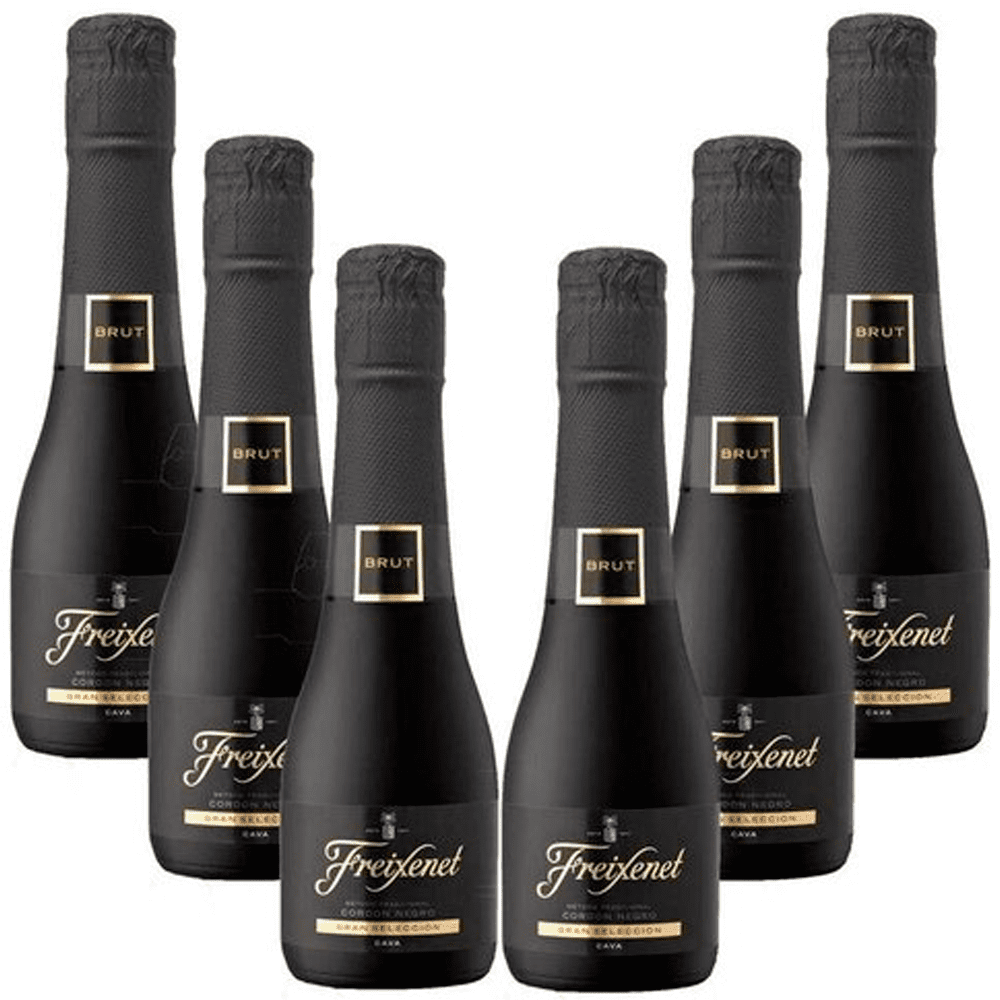 Kit 6 Mini Espumante Cava Freixenet Cordon Negro Brut 200ml ...