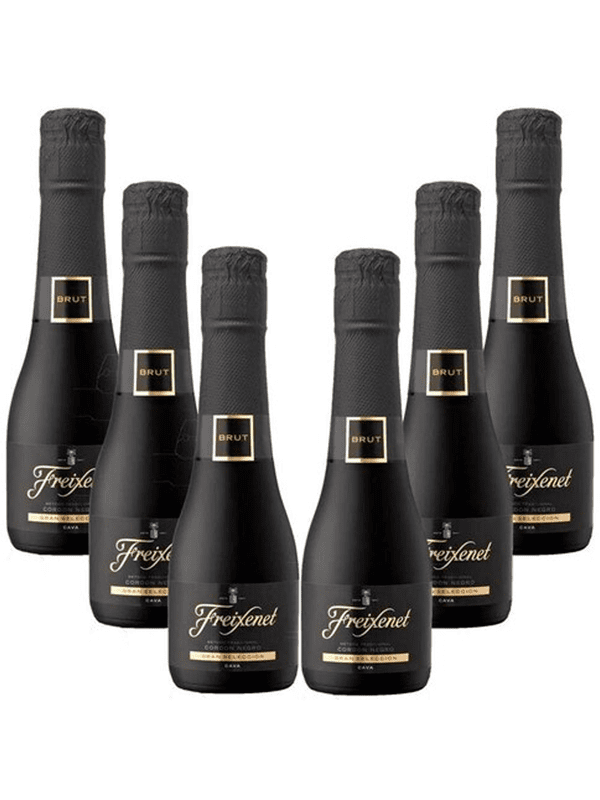 Kit 6 Mini Espumante Cava Freixenet Cordon Negro Brut 200ml ...