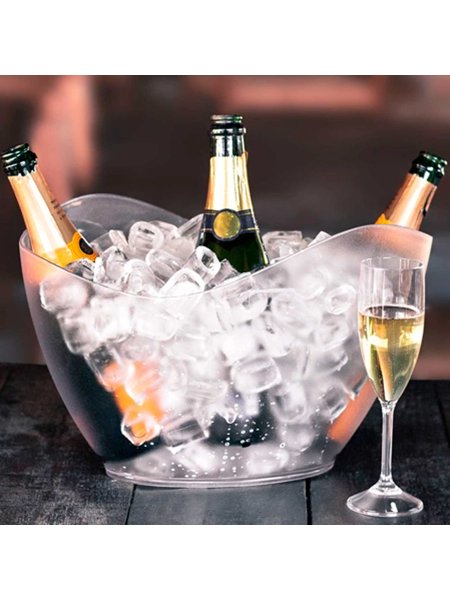 Champanheira Oval Texturizada Transparente | WerleComercial