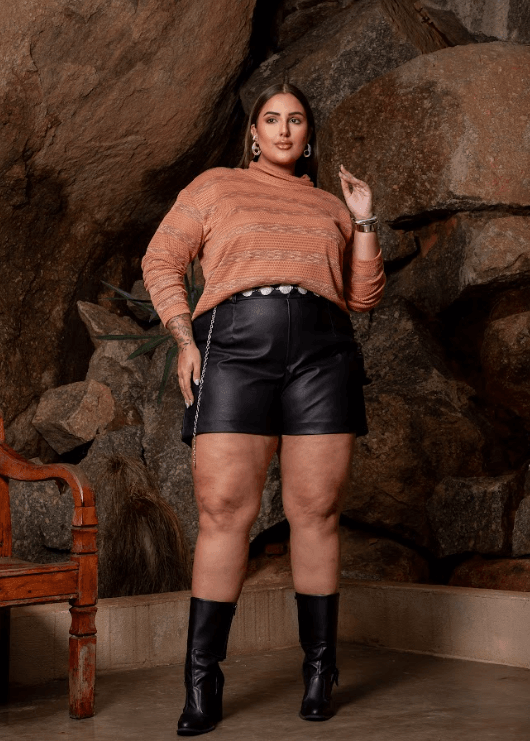 Short em Couro | Sanches Plus Size