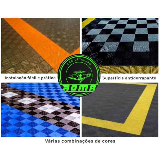 Piso Modular Automotivo Vermelho 30x30cm (1 Unidade) | Roma Car Detailing