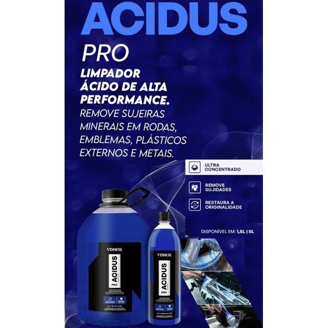 Acidus Pro 5L - Limpador Ácido de Alta Performance Concentrado Vonixx ...