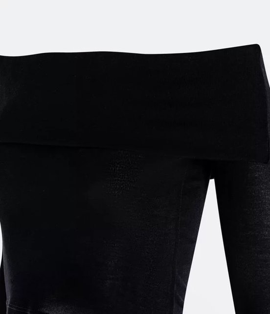Blusa Ombro A Ombro Em Ribana Com Pala Dobrada E Textura Canelada ...