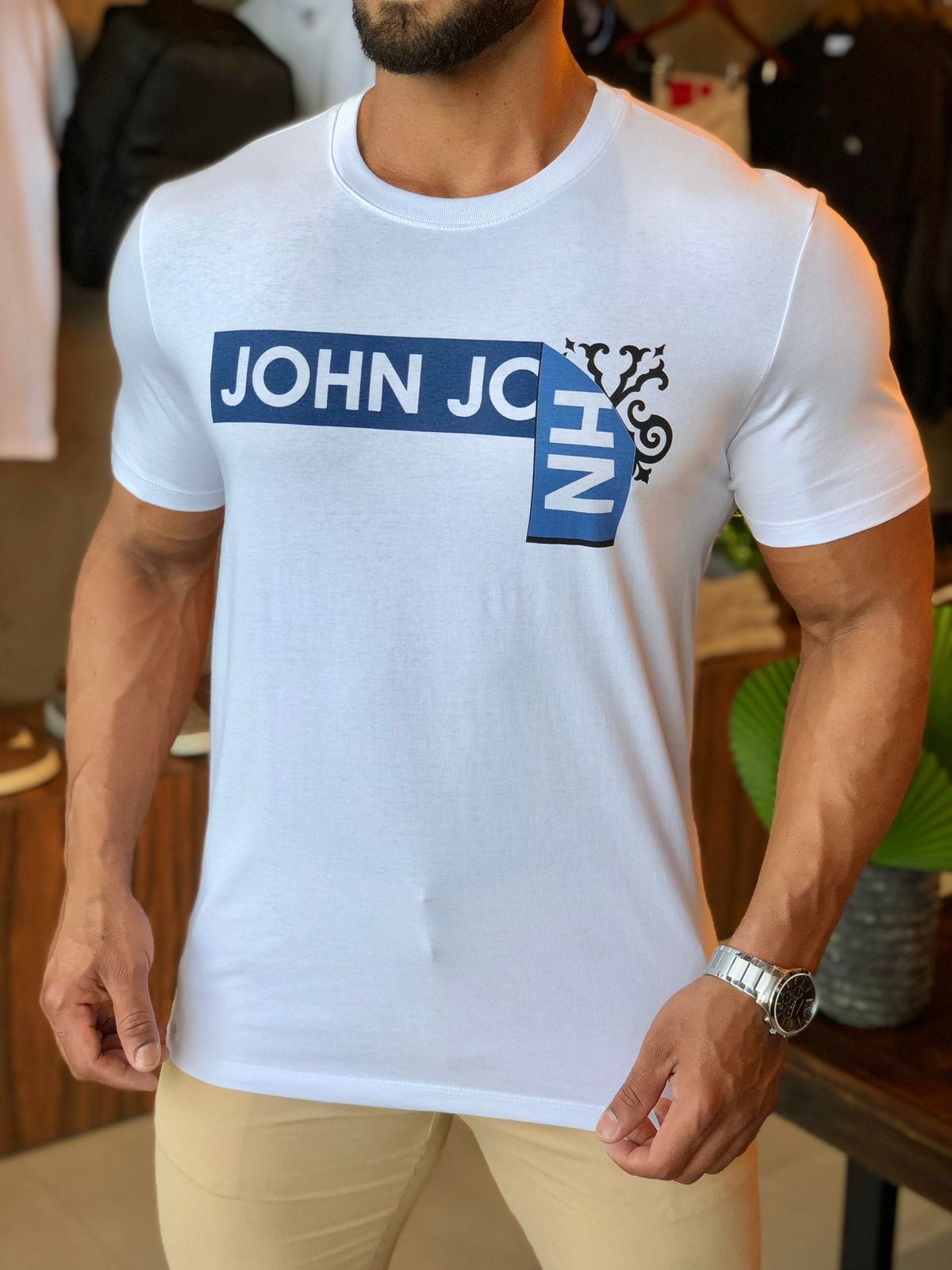Camiseta John John Branco Rg Tape | Henri Store