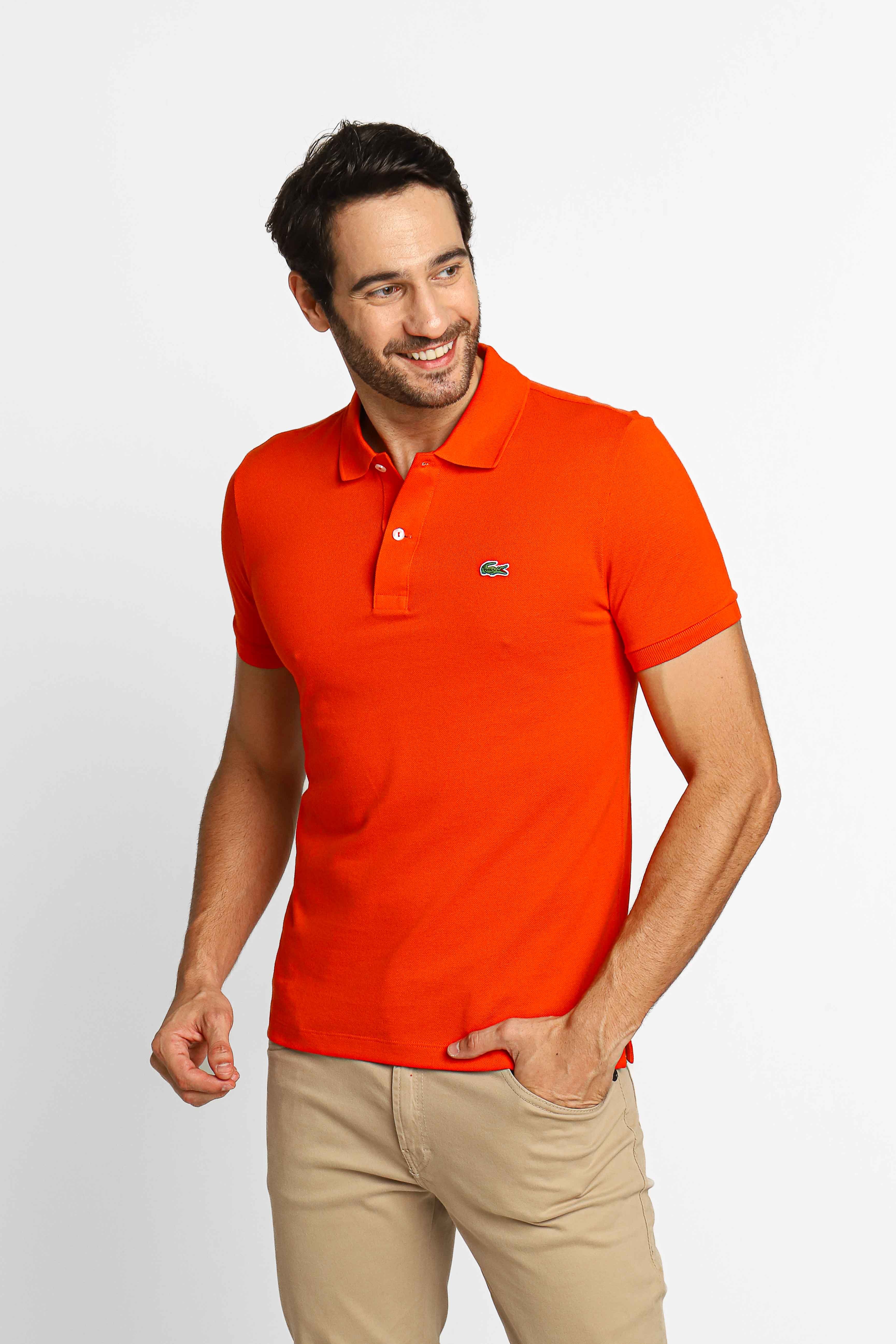 Polo Lacoste Classic Slim Fit Laranja | Henri Store - Loja Oficial