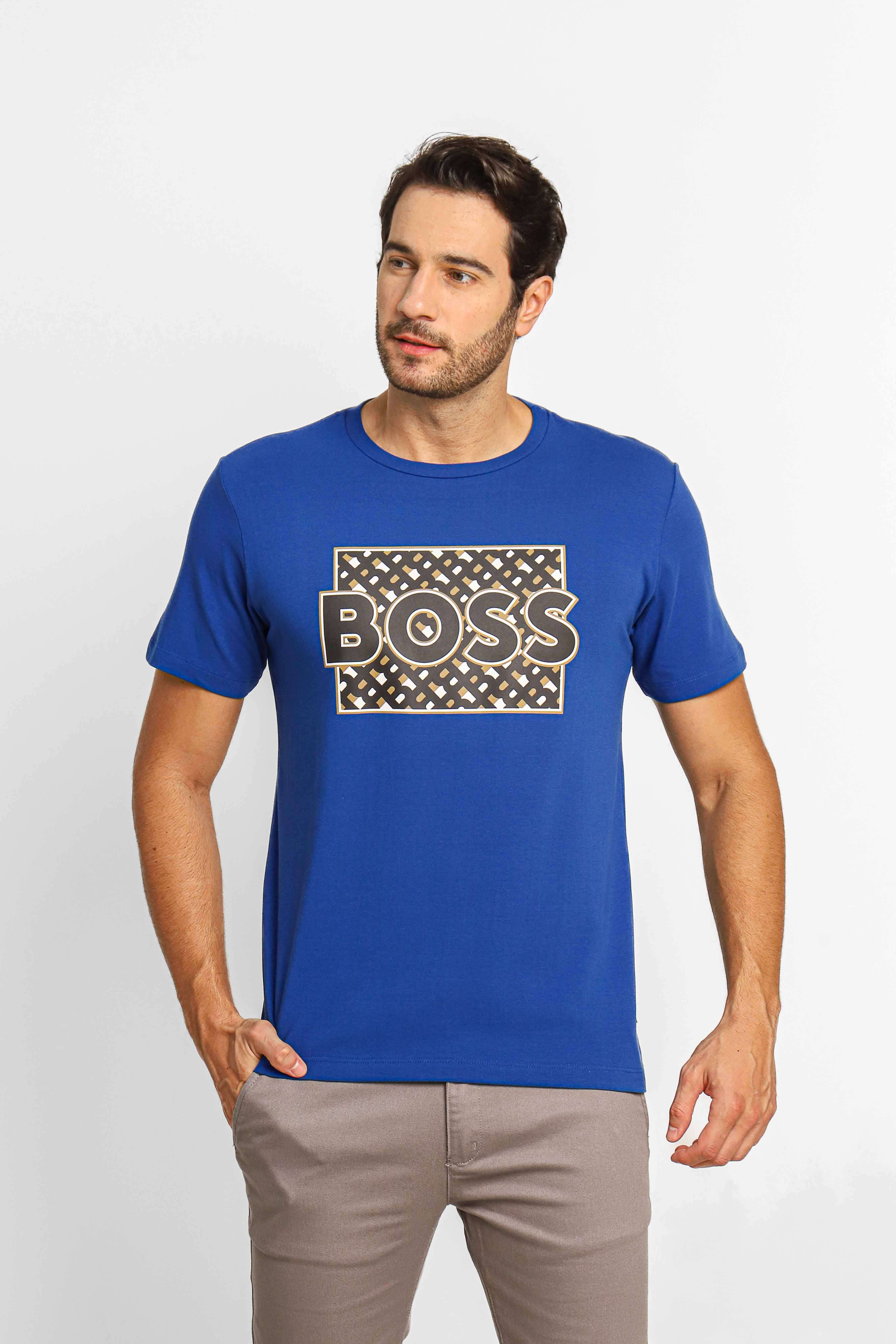 Camiseta Hugo Boss Logo Central Azul Royal - Sale | Henri Store - Loja ...