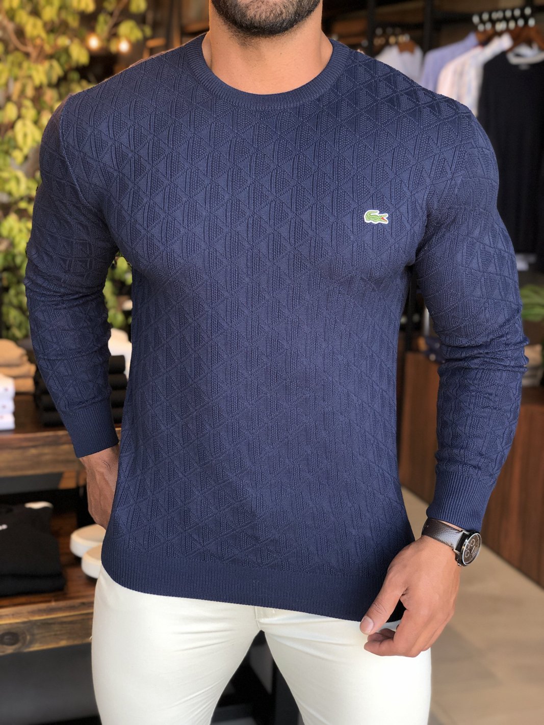 Sueter Lacoste Regular Fit Marinho | Henri Store - Loja Oficial