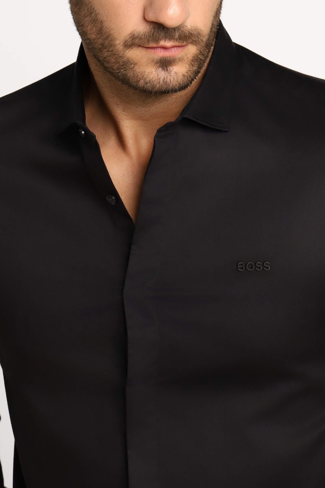 Camisa Hugo Boss Ml Slim Fit Botão Invisível | Henri Store - Loja Oficial