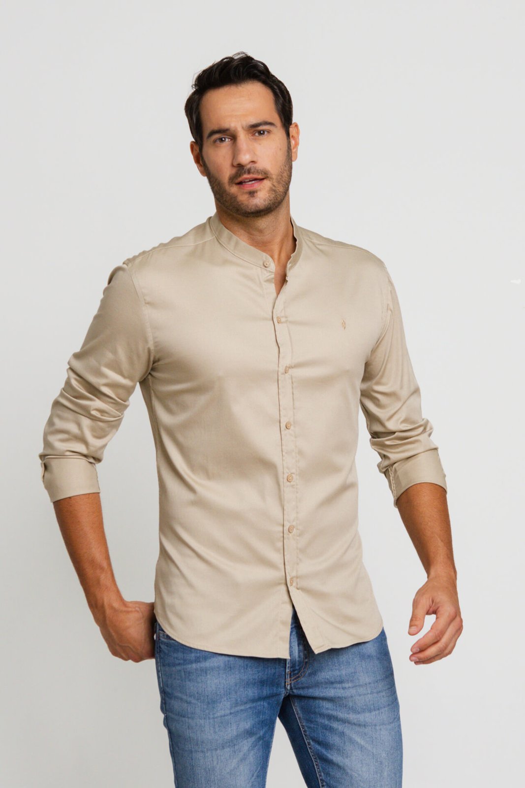 Camisa Zip Off Ml Gola Padre Cáqui | Henri Store - Loja Oficial