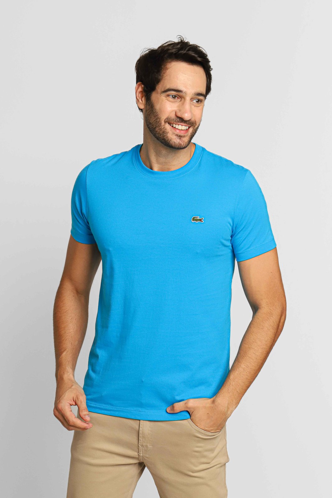 Camiseta Lacoste Basica Regular Fit Azul Capri | Henri Store