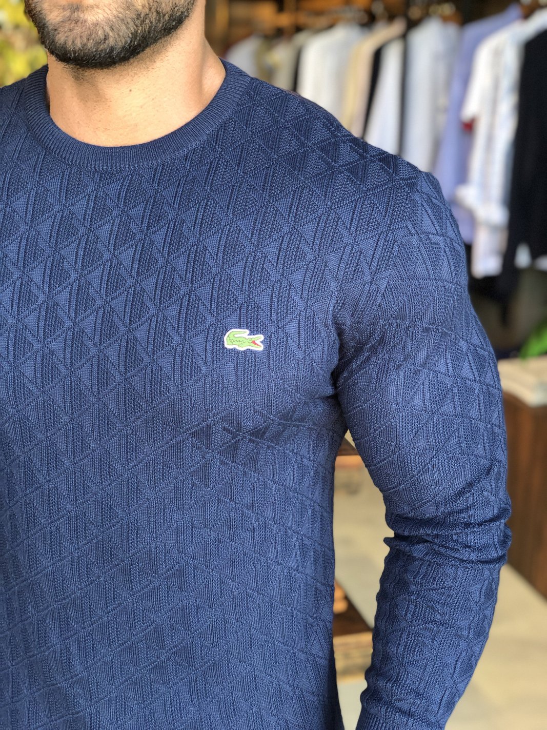 Sueter Lacoste Regular Fit Marinho | Henri Store - Loja Oficial