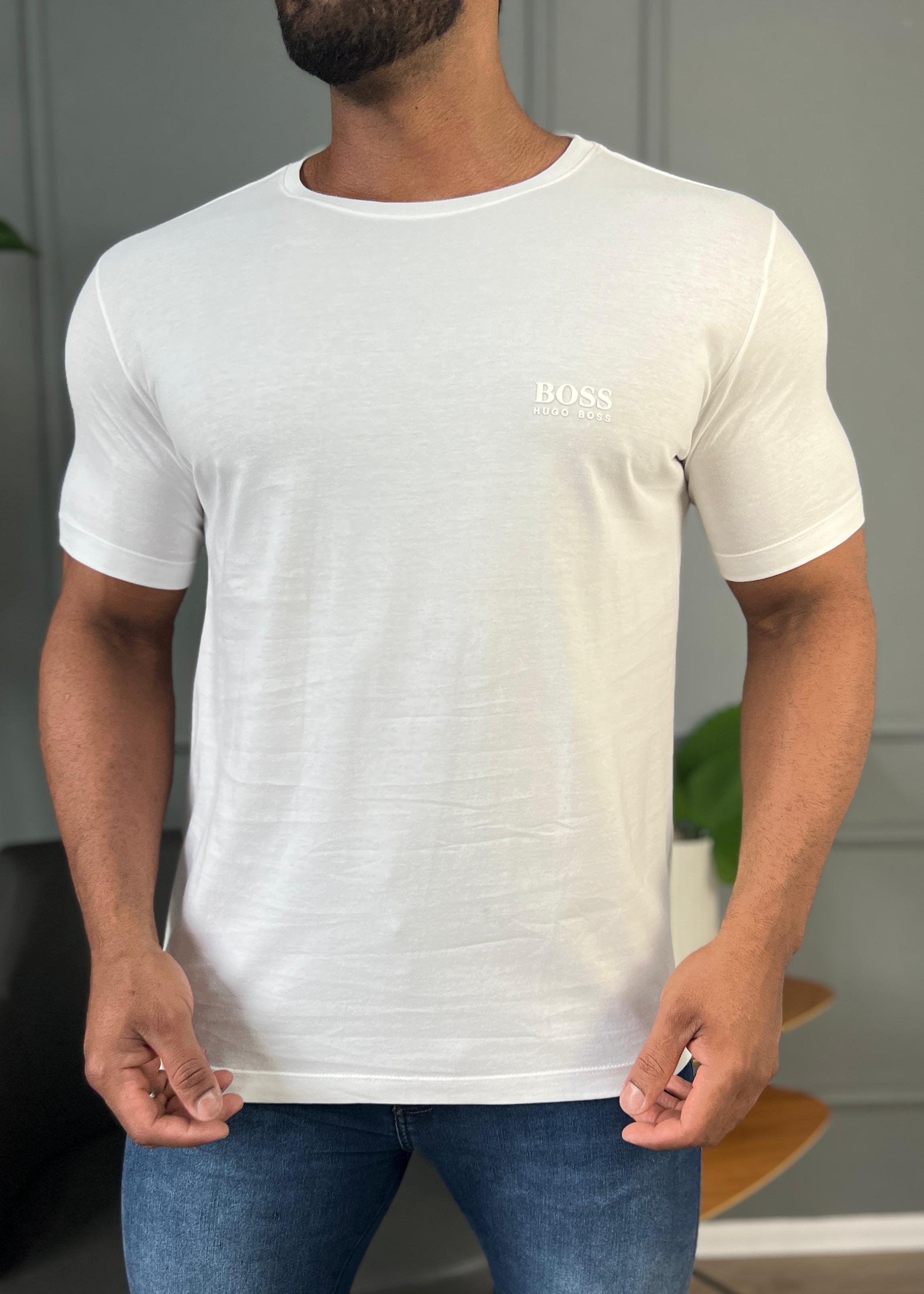 Camiseta Hugo Boss Basic Regular Fit Branca | Henri Store - Loja Oficial