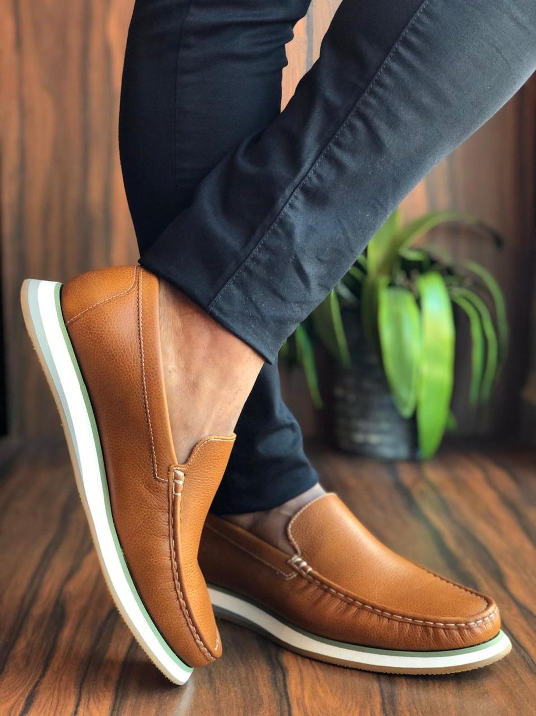 Mocassim Dom Henrico Amarula Pinhao Marrom Claro | Henri Store