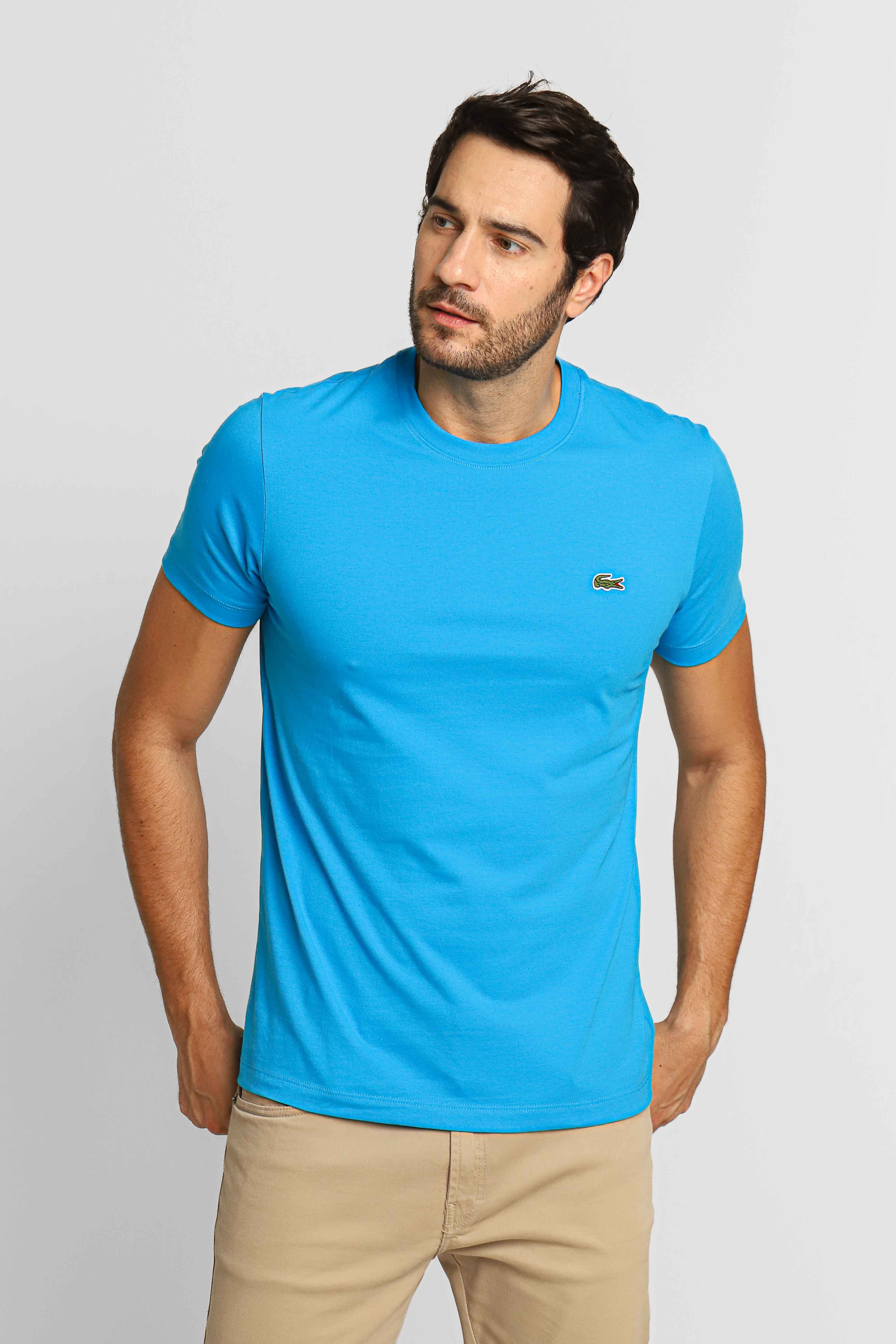 Camiseta Lacoste Basica Regular Fit Azul Capri | Henri Store - Loja Oficial