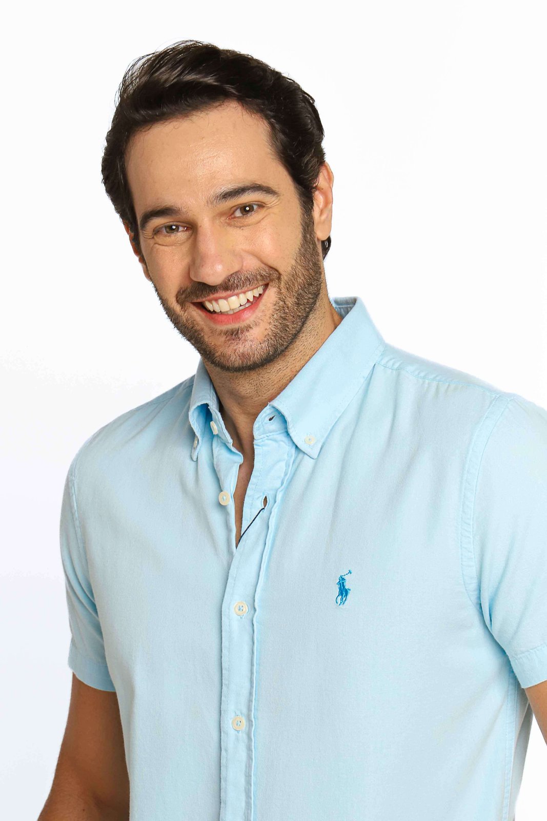 Camisa Ralph Lauren Mc Custom Fit Azul Claro Ponei Azul | Henri Store