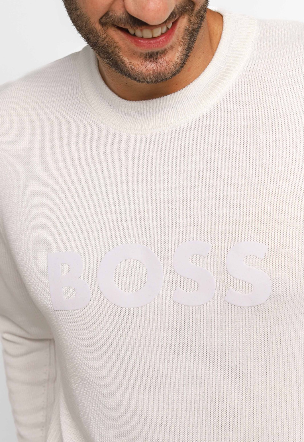 Sueter Hugo Boss Logo Centralizado Branco | Henri Store
